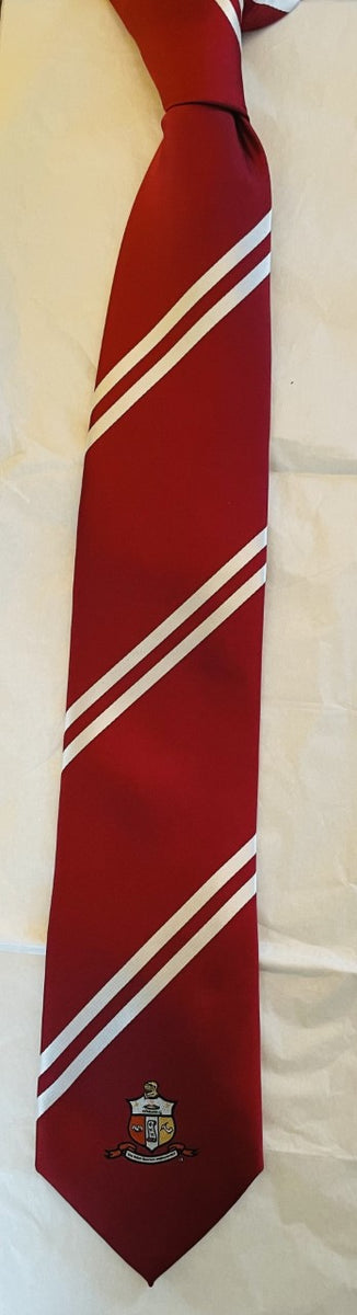 Crimson Custom Stripped COAT OF ARMS Long Tie – #EntrepreNUPE